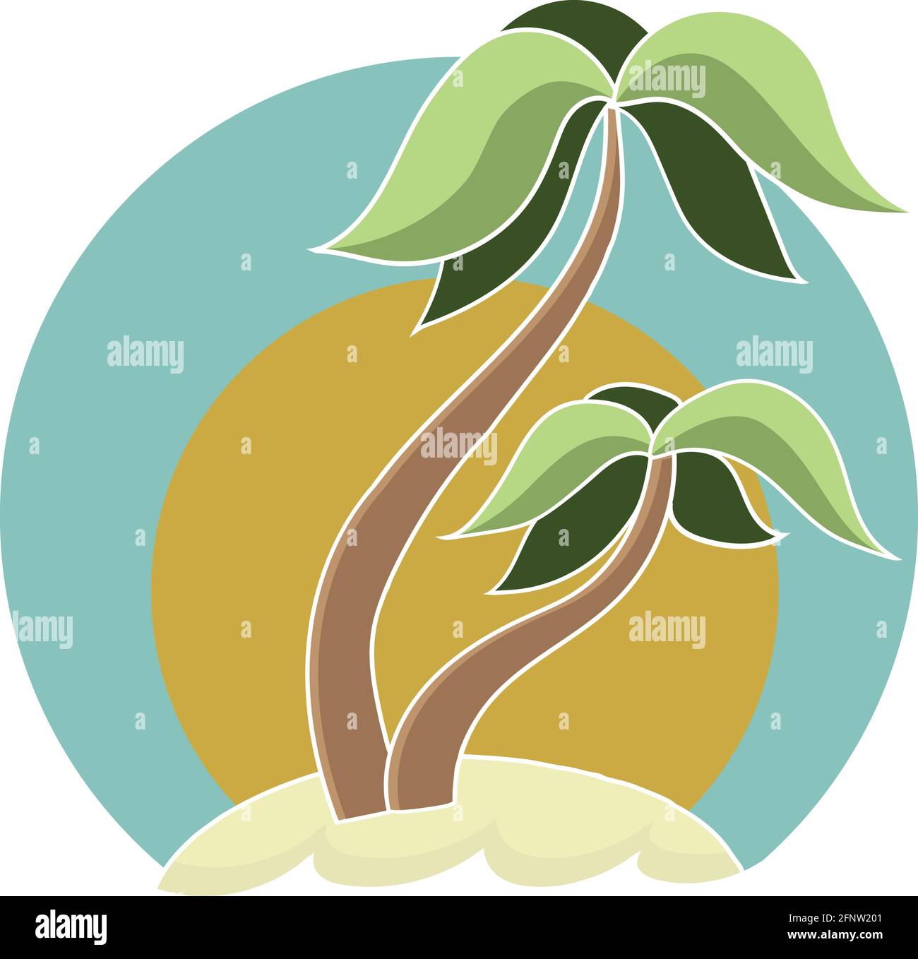 Palm trees island, Vector image Stock Vector Image & Art - Alamy