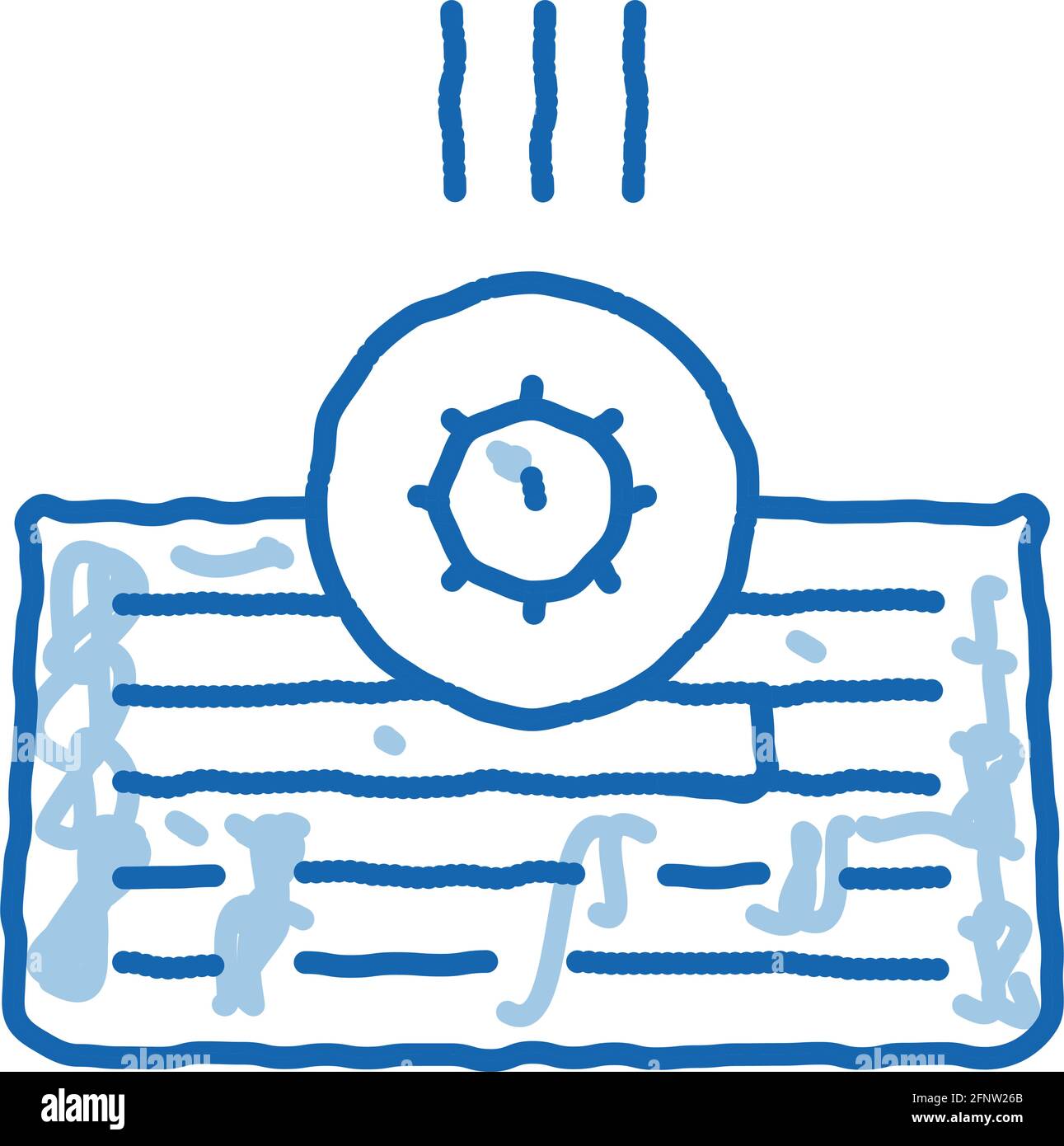 bacteria on computer keyboard doodle icon hand drawn illustration Stock ...