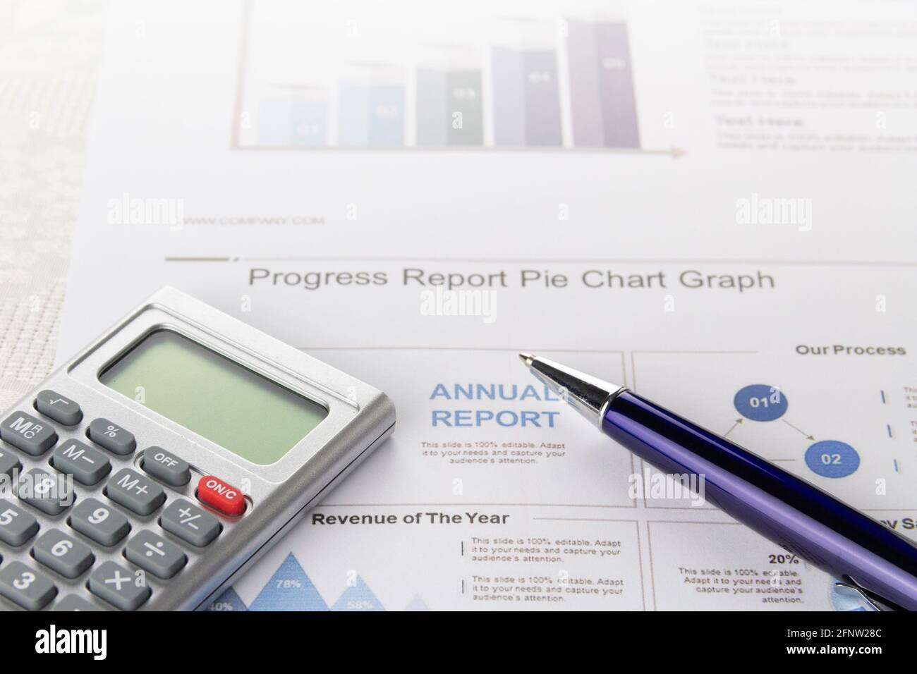 Financial planner with charts Stock Photo - Alamy