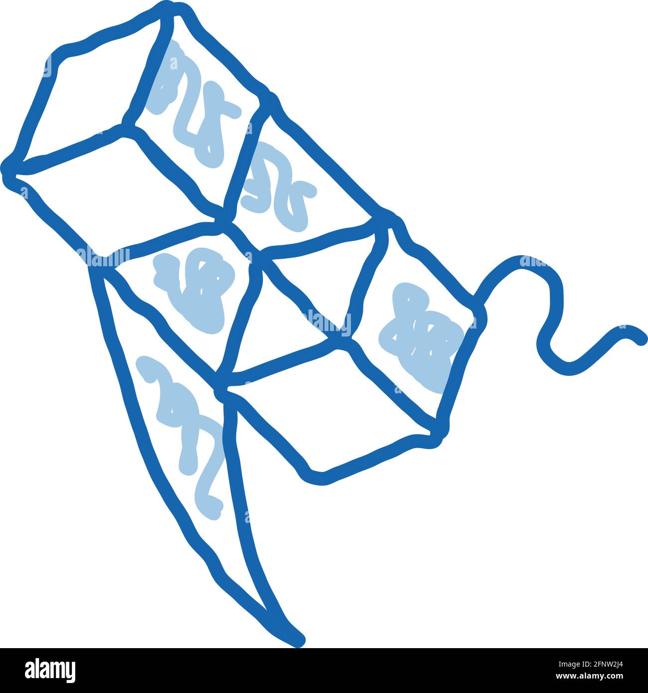 aerial cubes on string doodle icon hand drawn illustration Stock Vector ...