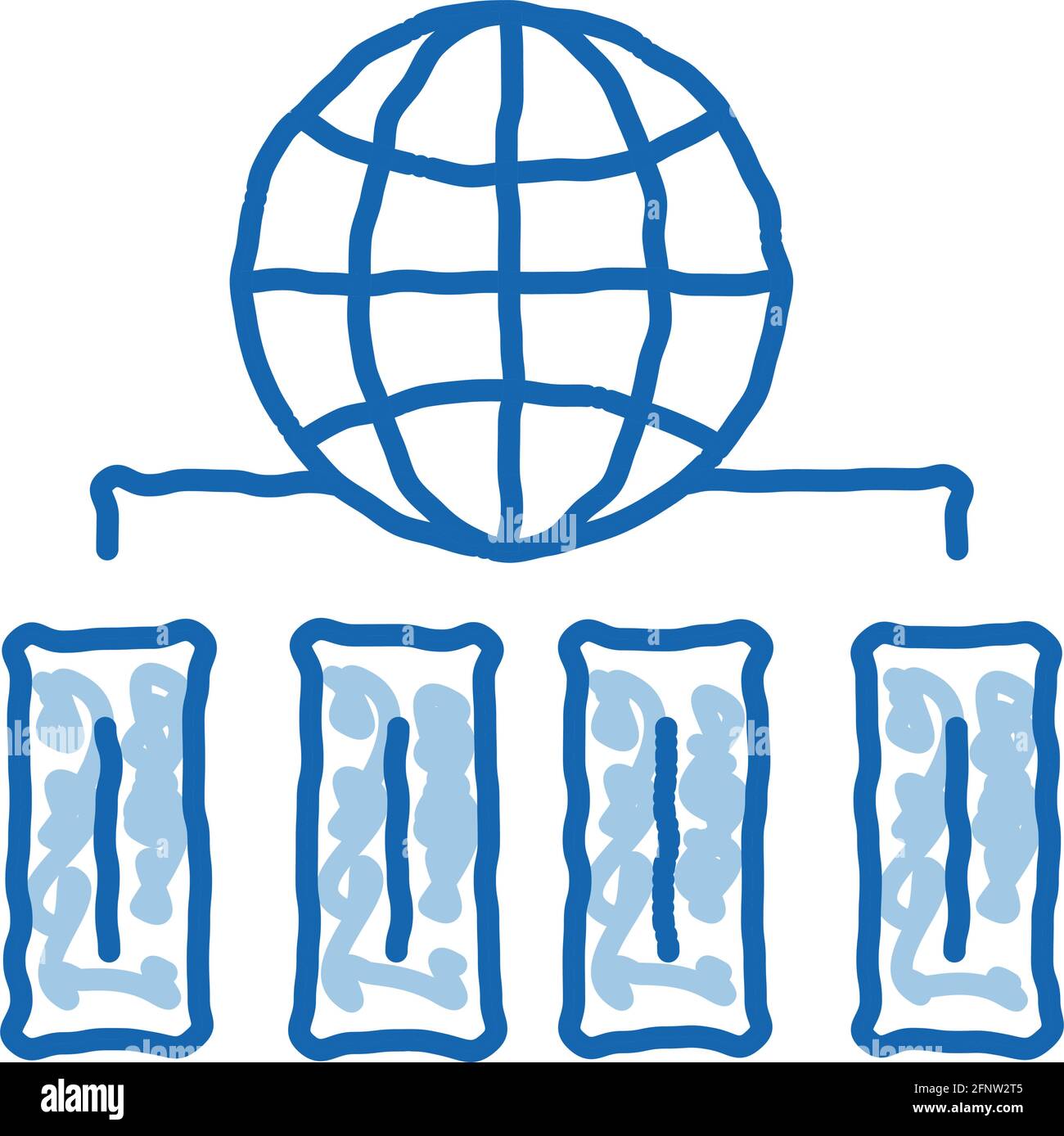 world distribution doodle icon hand drawn illustration Stock Vector ...