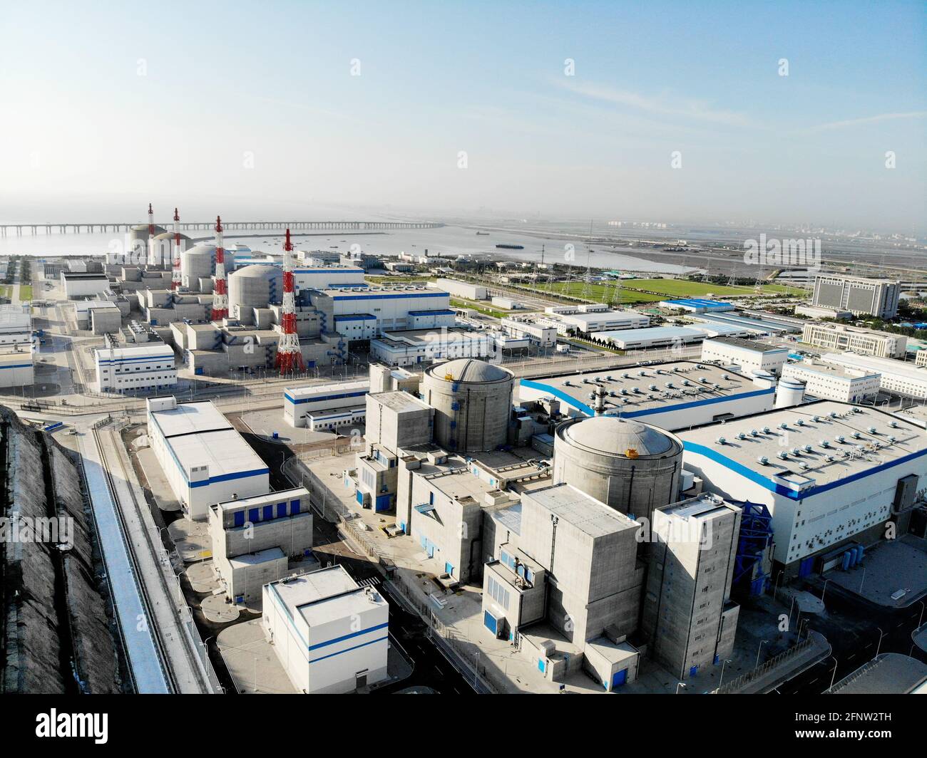 The bird view of Tianwan nuclear power plant in Lianyungang,Jiangsu ...