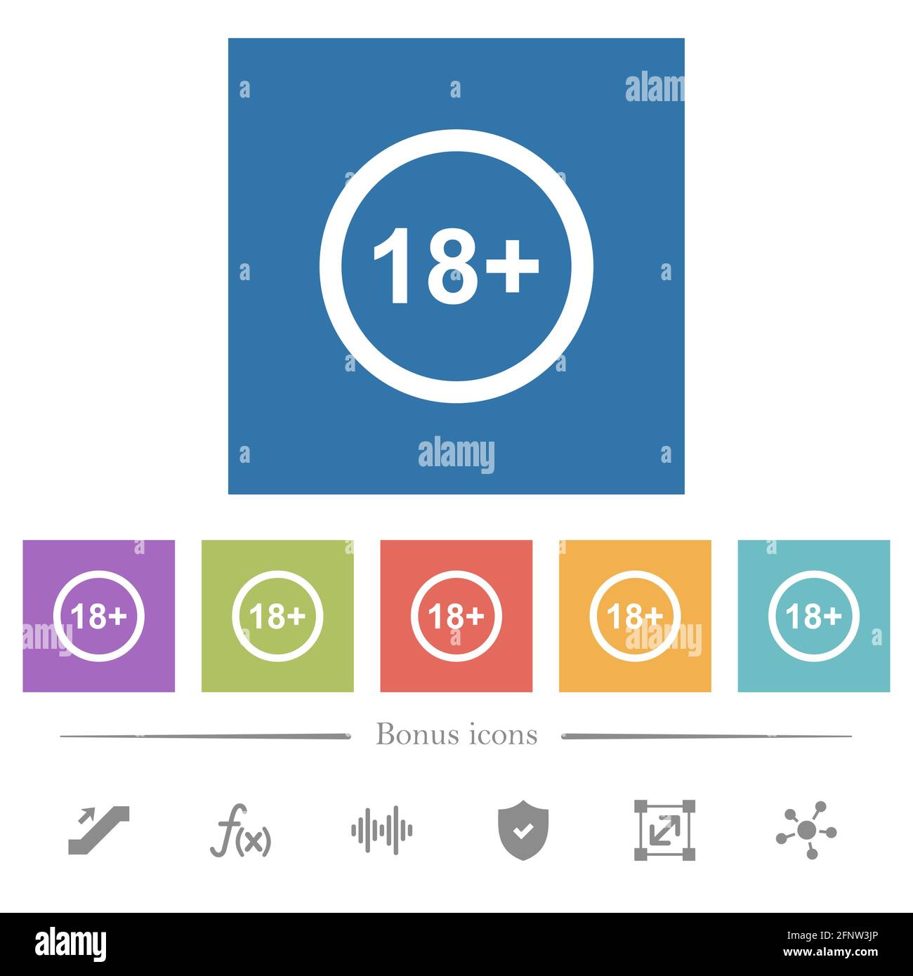 Allowed above 18 years only flat white icons in square backgrounds. 6 ...