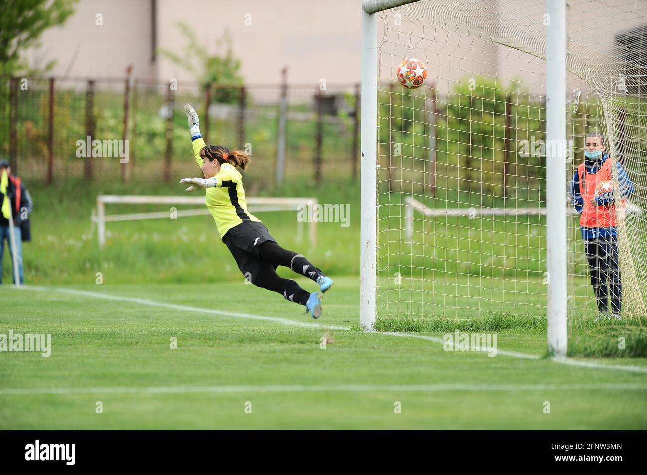 KHARKIV, UKRAINE - MAY 19, 2021: Karina Govorunova. The football match ...