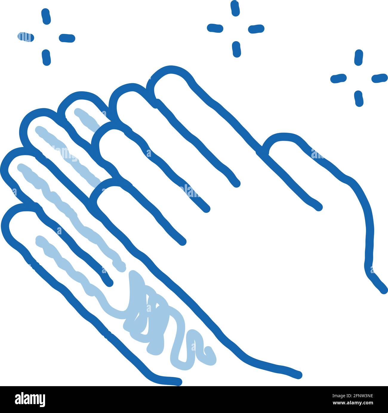 praying hands doodle icon hand drawn illustration Stock Vector Image ...