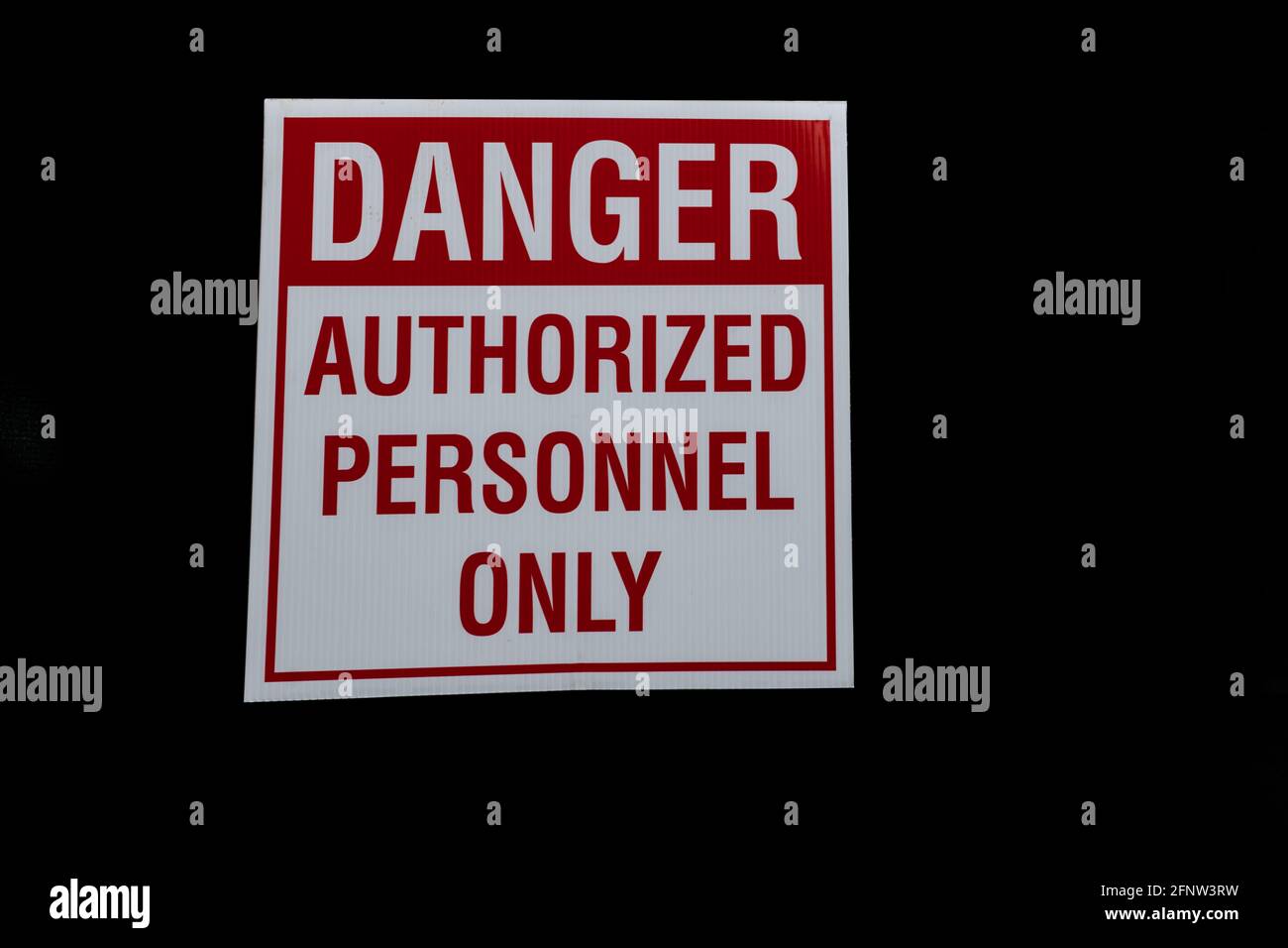 Danger authorized personnel only sign red letters on white with a black ...