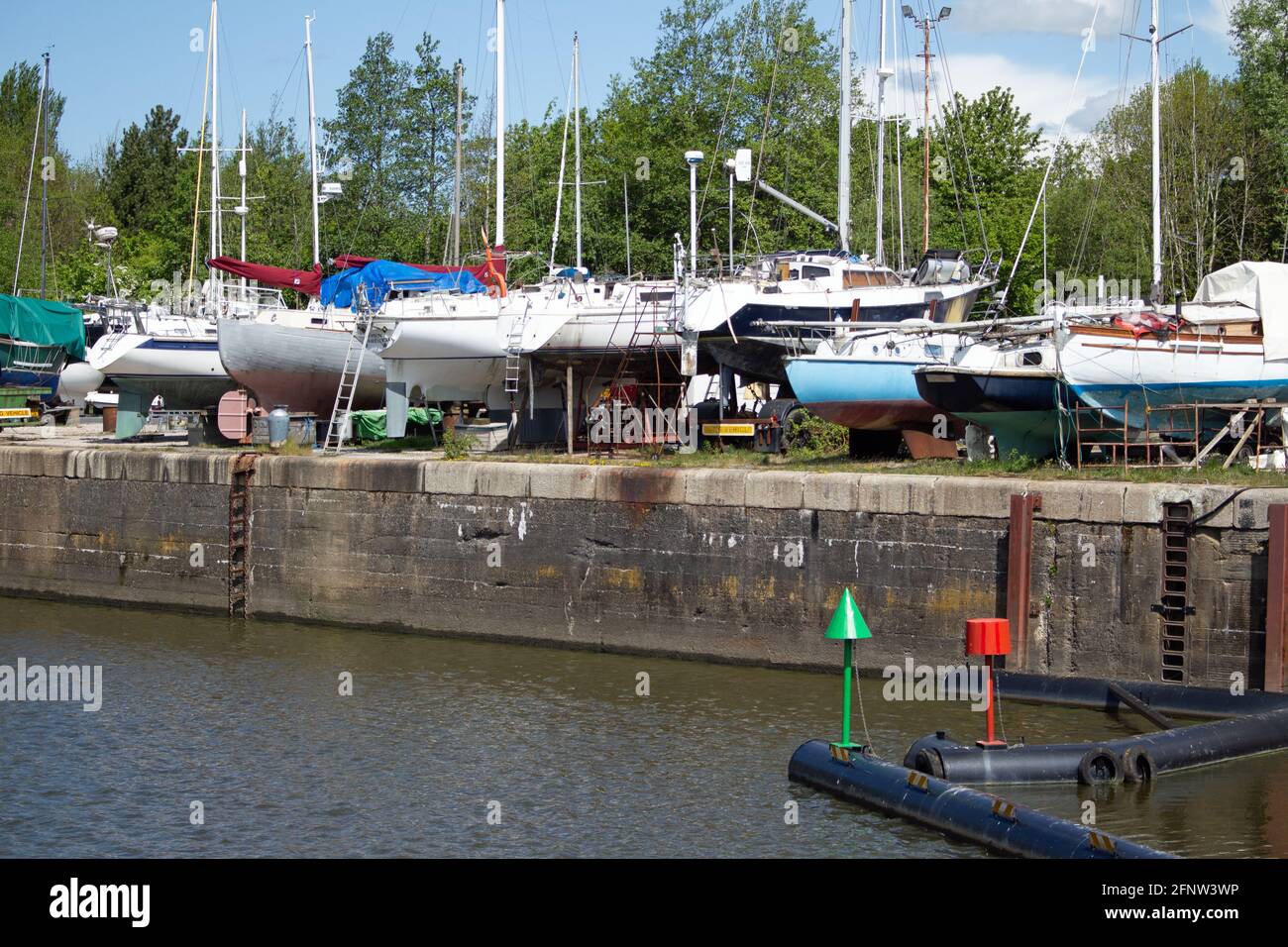 Preston Marina Boat Yard Stock Photo - Alamy