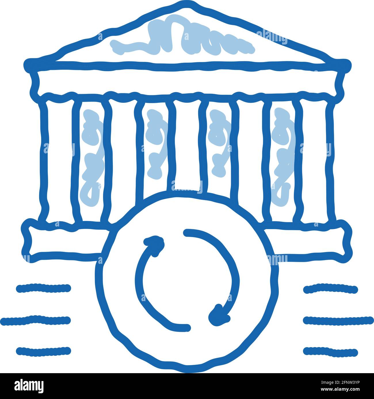 sync update doodle icon hand drawn illustration Stock Vector Image ...