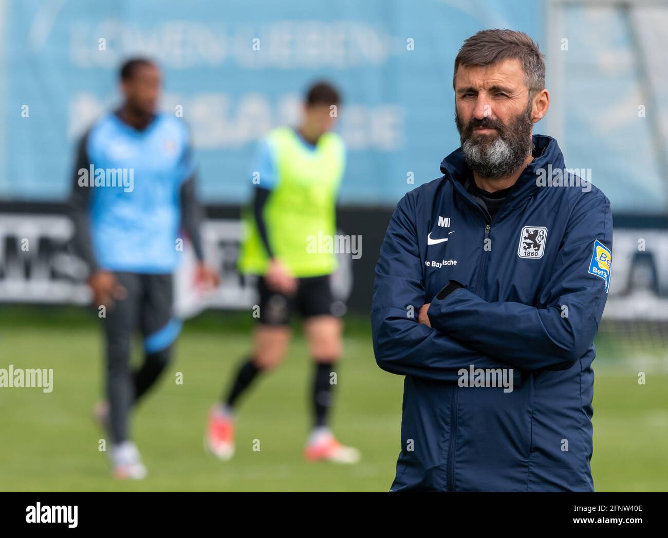 Munich, Germany. 19th May, 2021. Head coach Michael Köllner takes part ...