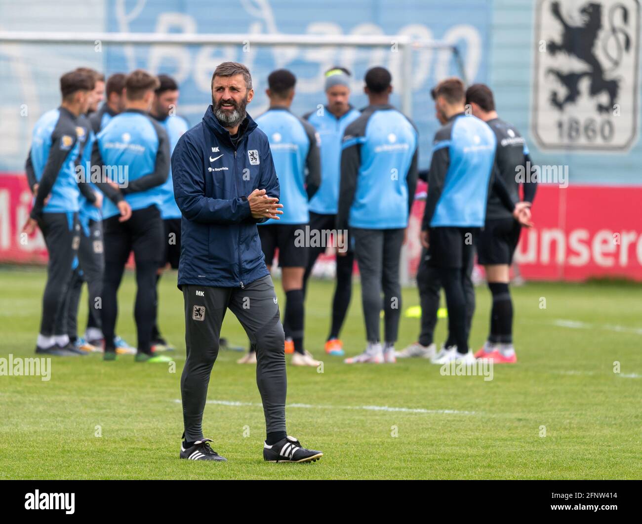 Munich, Germany. 19th May, 2021. Head coach Michael Köllner takes part ...
