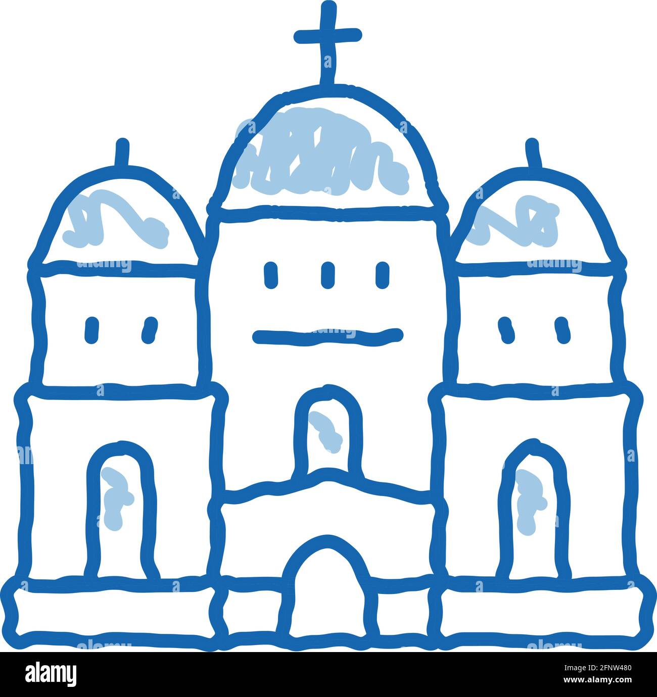 christian temple with domes doodle icon hand drawn illustration Stock ...
