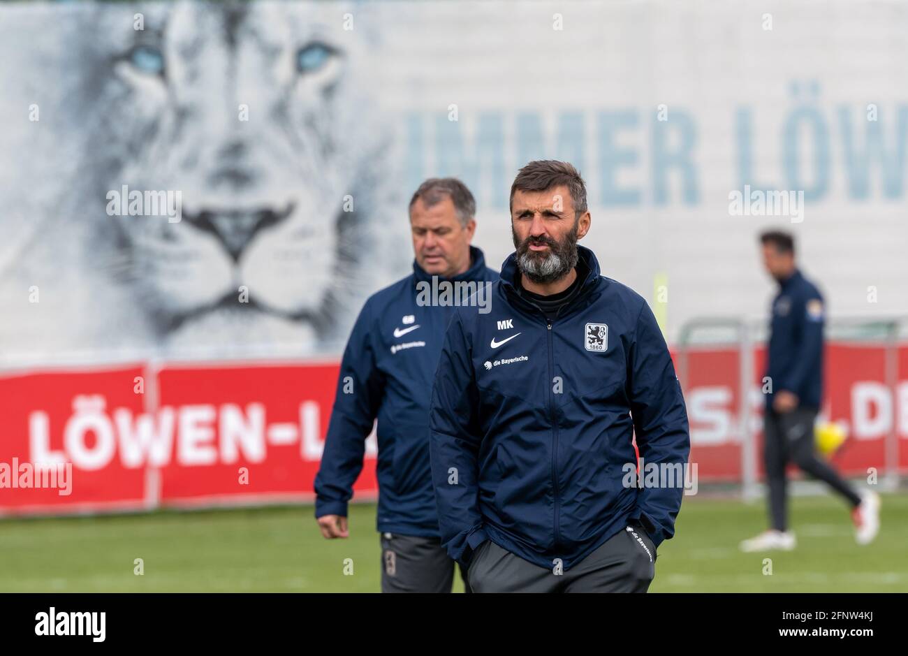 Munich, Germany. 19th May, 2021. Head coach Michael Köllner takes part ...