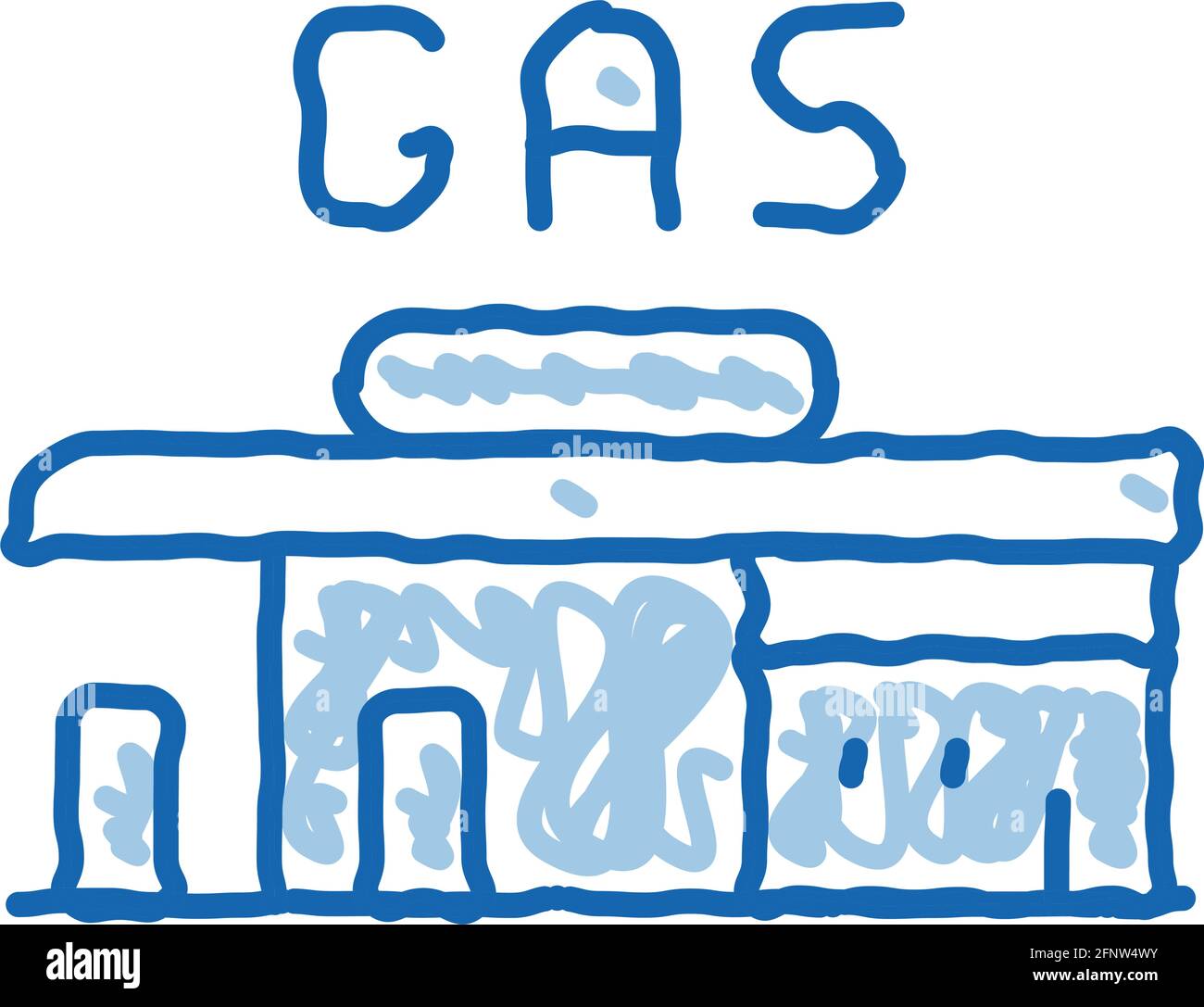 gas station doodle icon hand drawn illustration Stock Vector Image ...