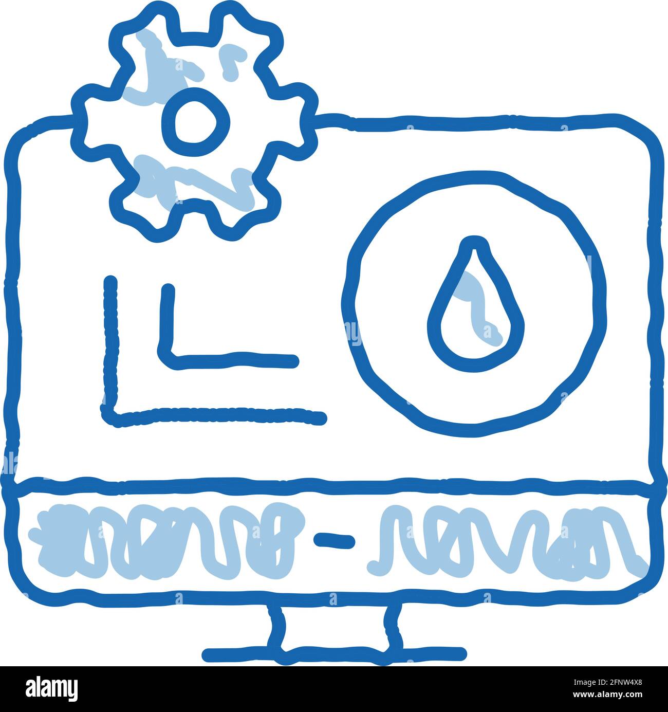 gas consumption settings via computer doodle icon hand drawn ...