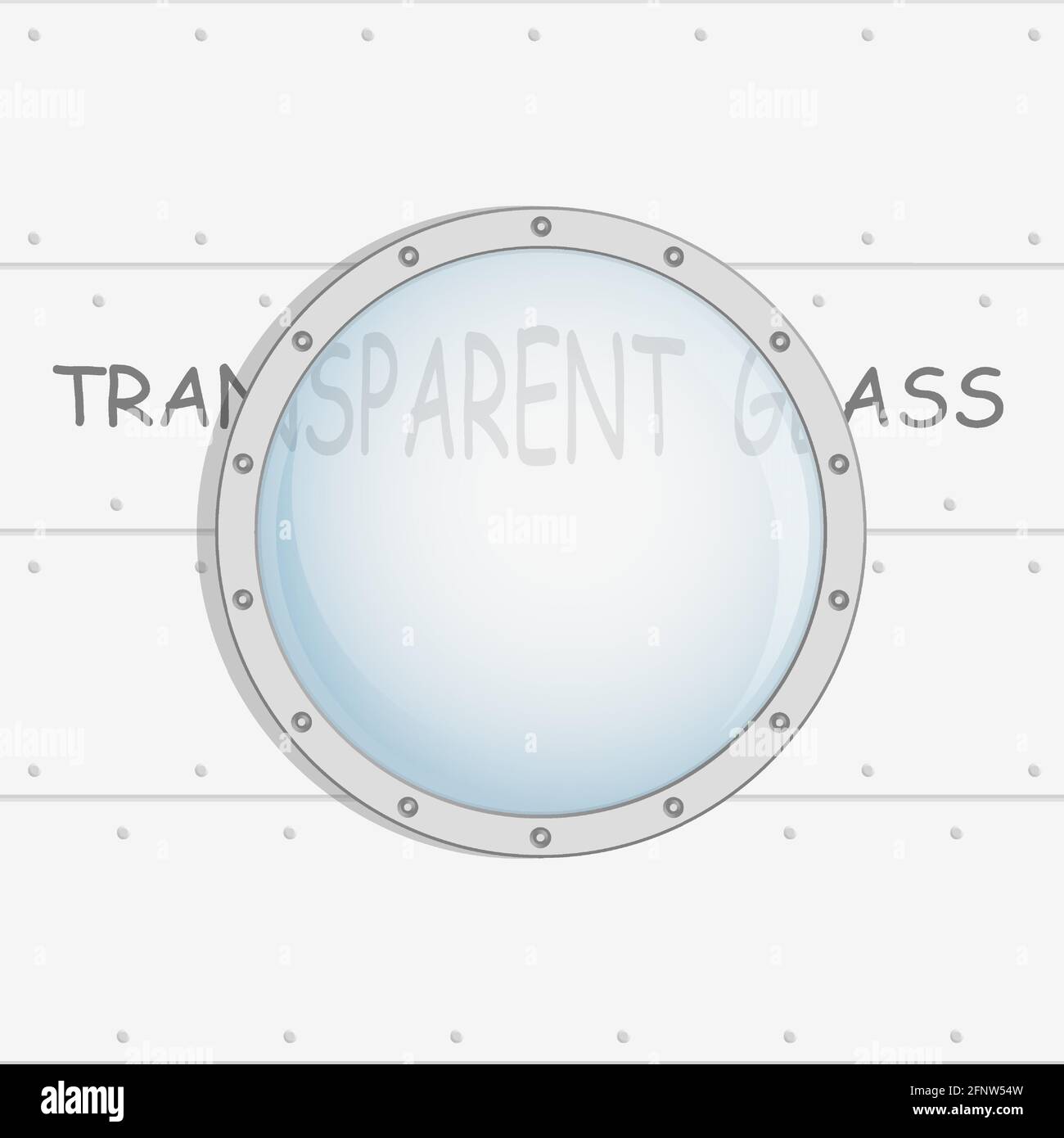 window, porthole of submarine, rocket, ship with transparent glass ...