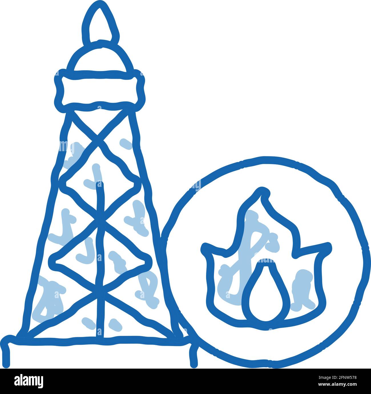 gas tower doodle icon hand drawn illustration Stock Vector Image & Art ...