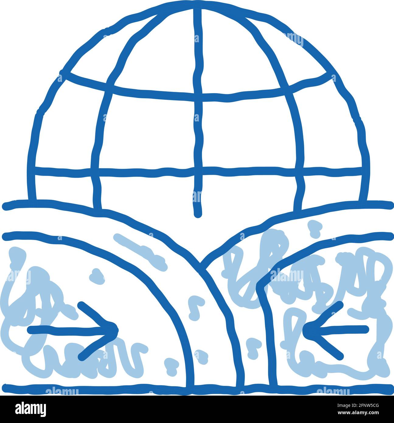 global action ground movement doodle icon hand drawn illustration Stock ...