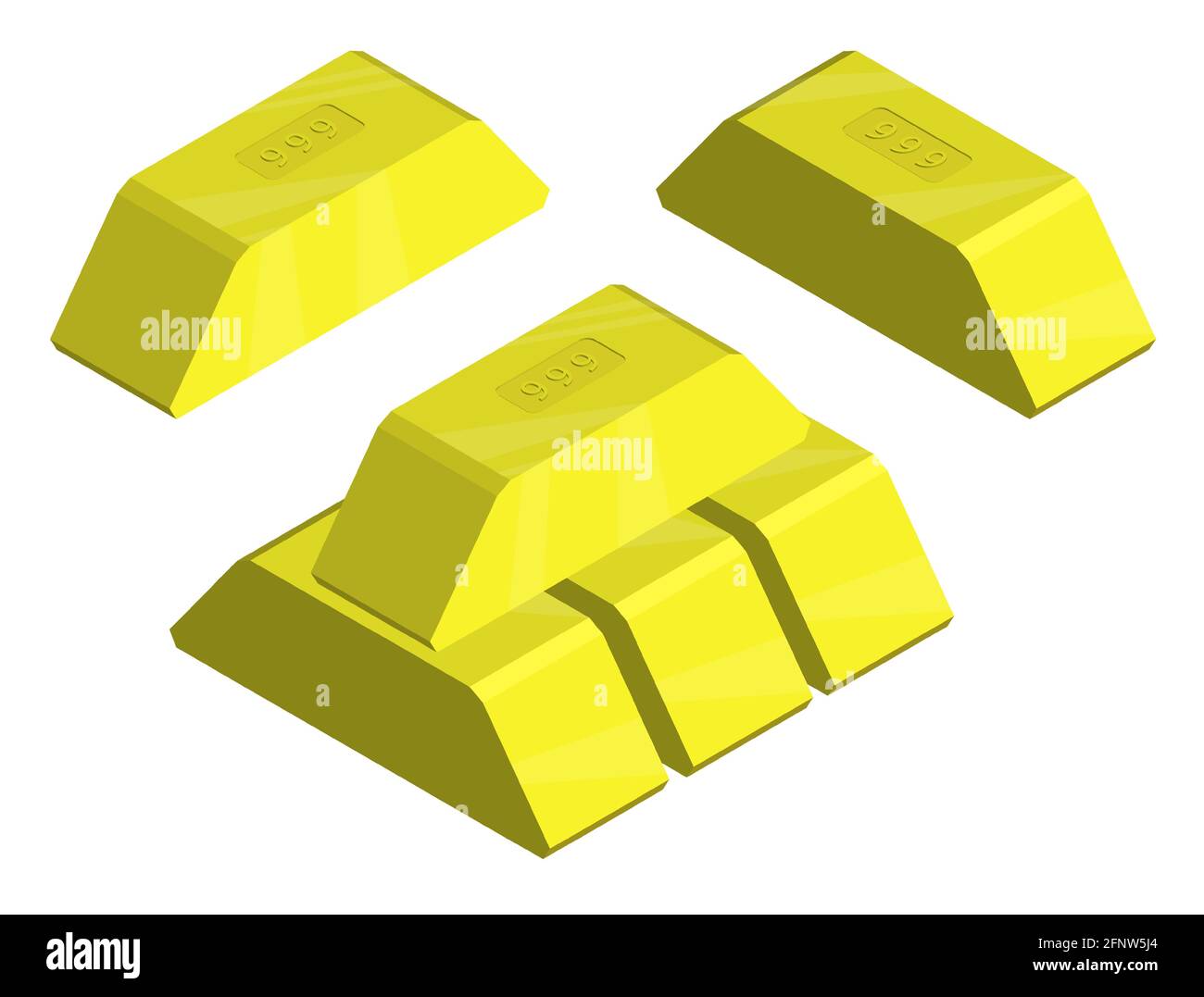 gold bar with 999 fineness of metal. Preservation of wealth in precious metals. Isometric 3d ...
