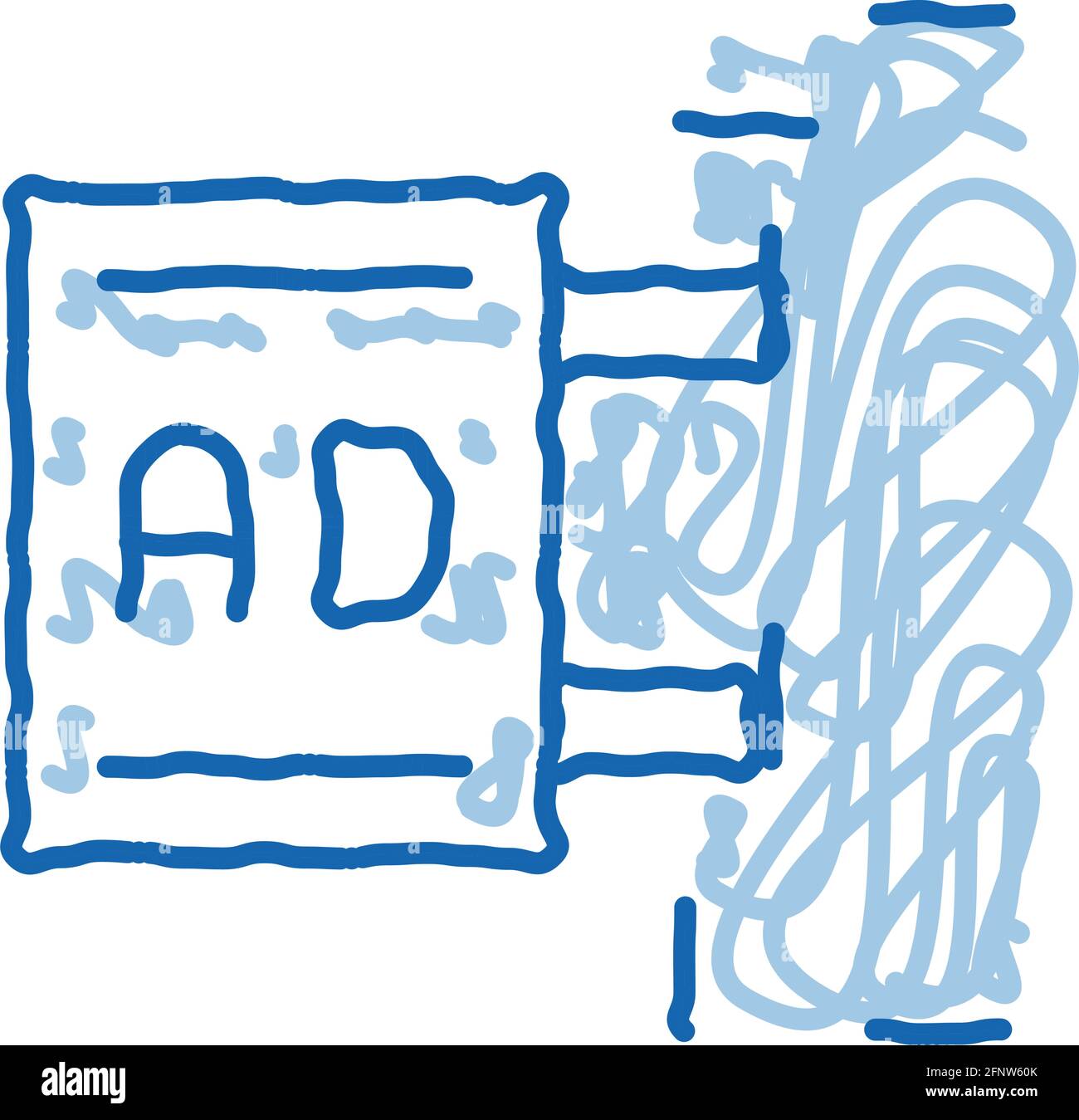 wall-mounted advertising sign doodle icon hand drawn illustration Stock ...