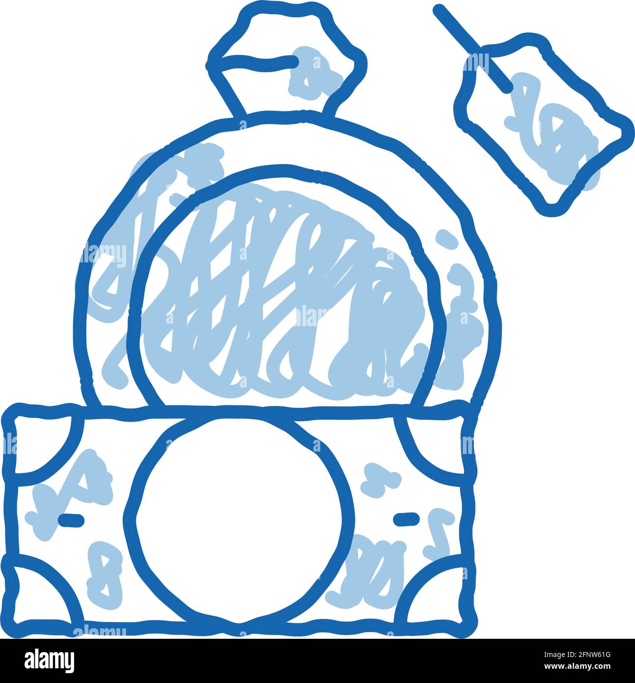 delivery of precious ring to pawnshop doodle icon hand drawn ...