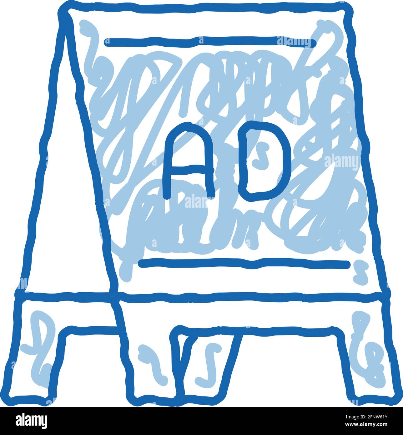 folding billboard doodle icon hand drawn illustration Stock Vector ...