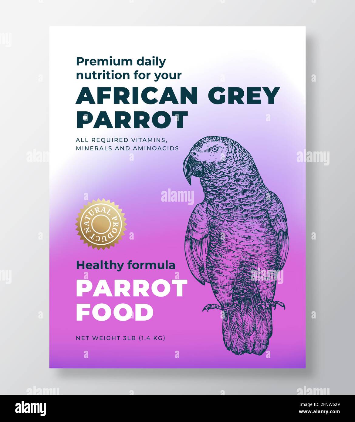 Pet Bird Food Product Label Template. Abstract Vector Packaging Design ...