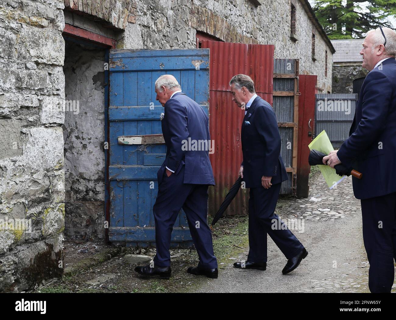 The Prince of Wales with Lord Caledon (second left) during his visit to ...