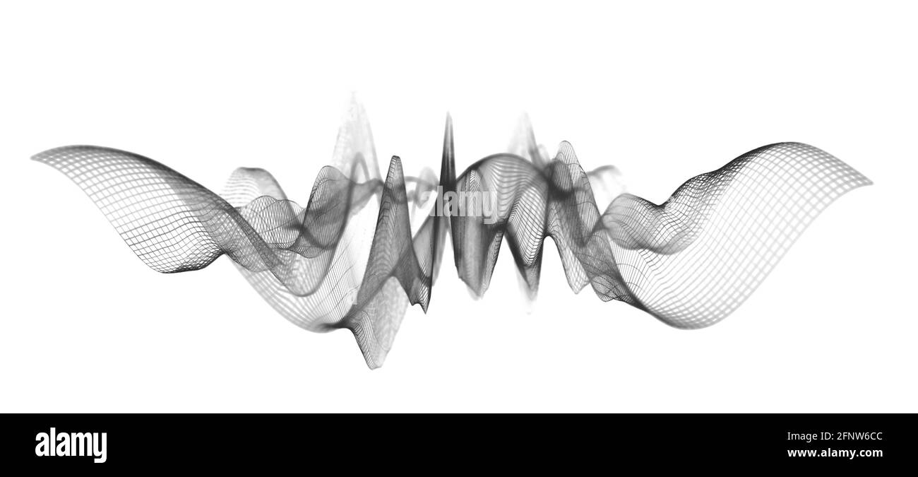 Equalizer Sound Waves Or Audio Waves Visualization As Dark Abstract Wireframe Mesh Structure On