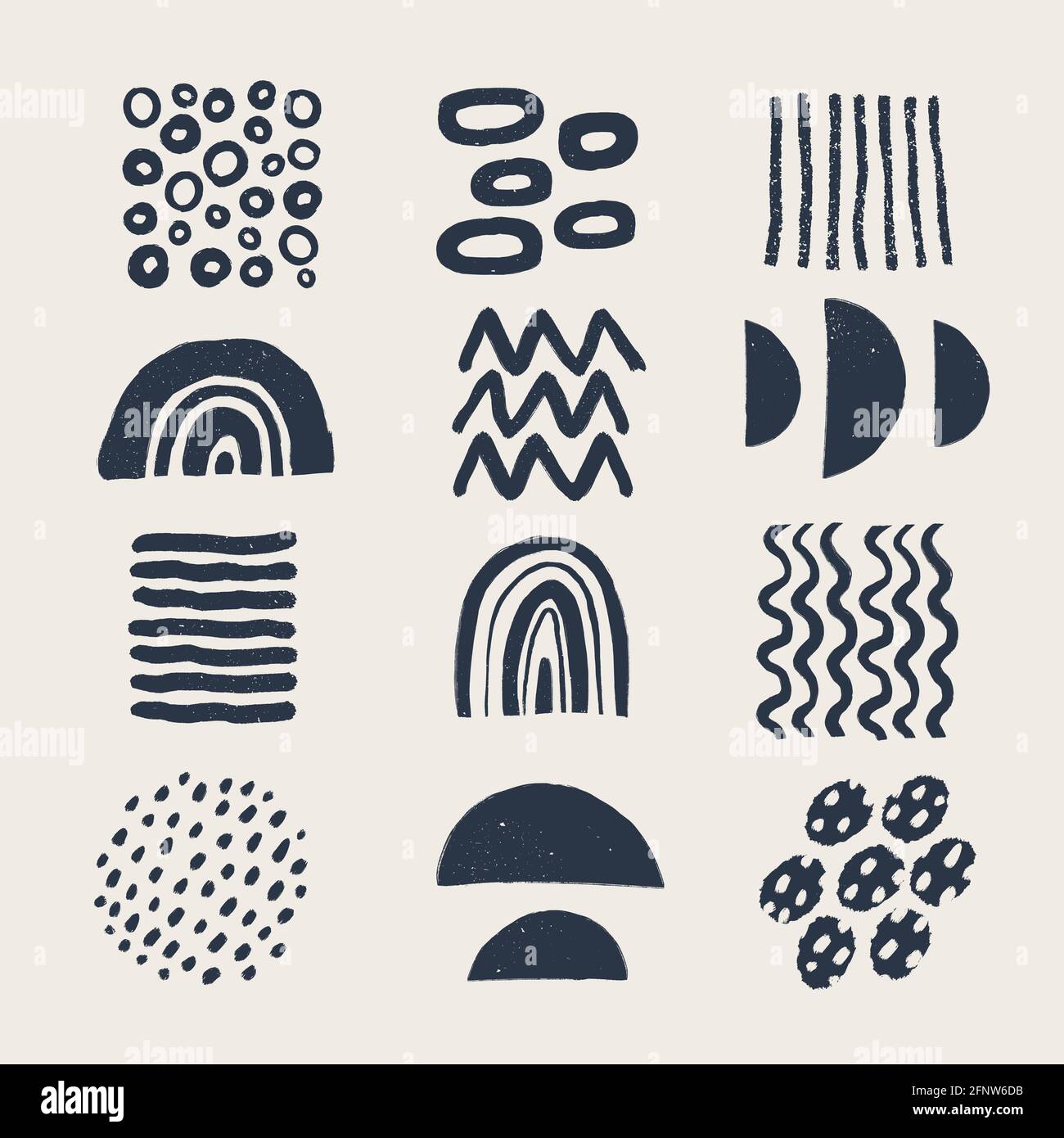Abstract graphic art set. Various modern organic shapes and elements in ...