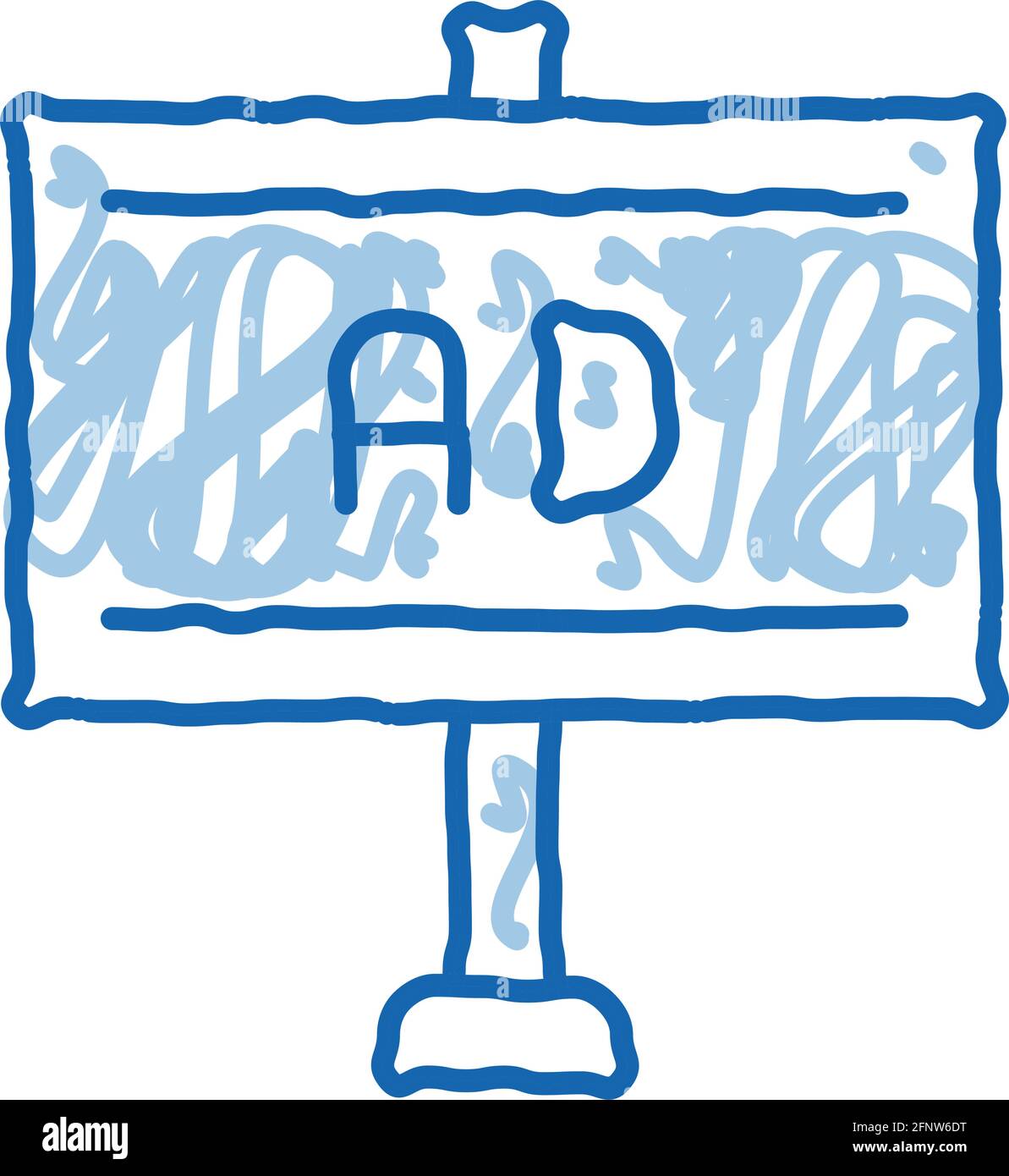 pole-mounted billboard doodle icon hand drawn illustration Stock Vector ...