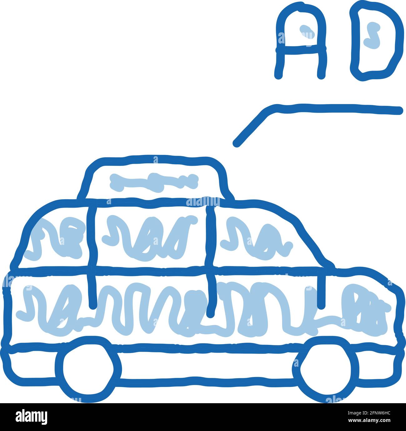 advertisement on car sign doodle icon hand drawn illustration Stock ...