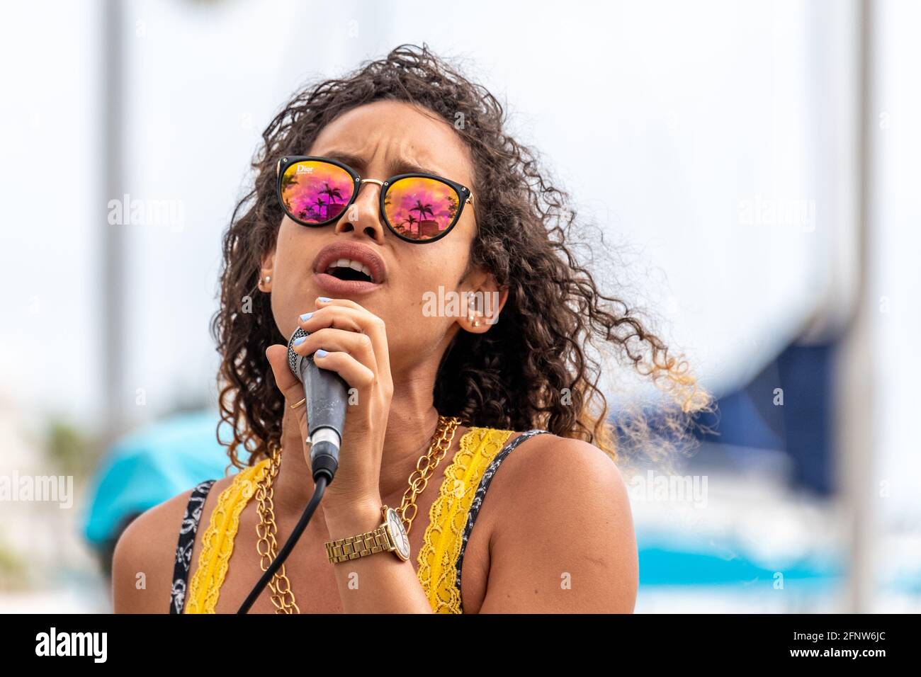 One female person woman singer in Marina Las Morlas, Varadero, Cuba ...