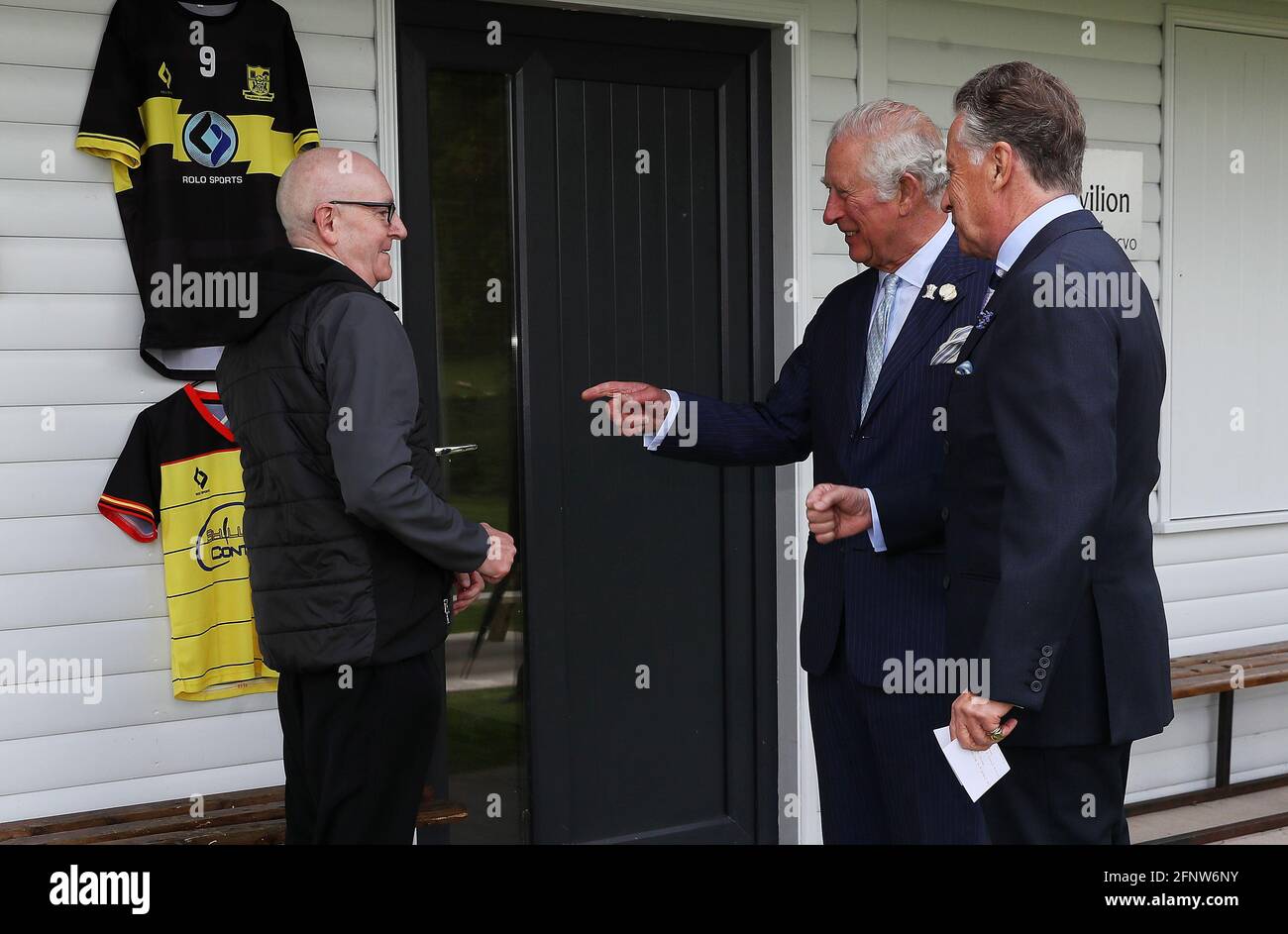 The Prince of Wales, along with Lord Caledon (right), in conversation ...