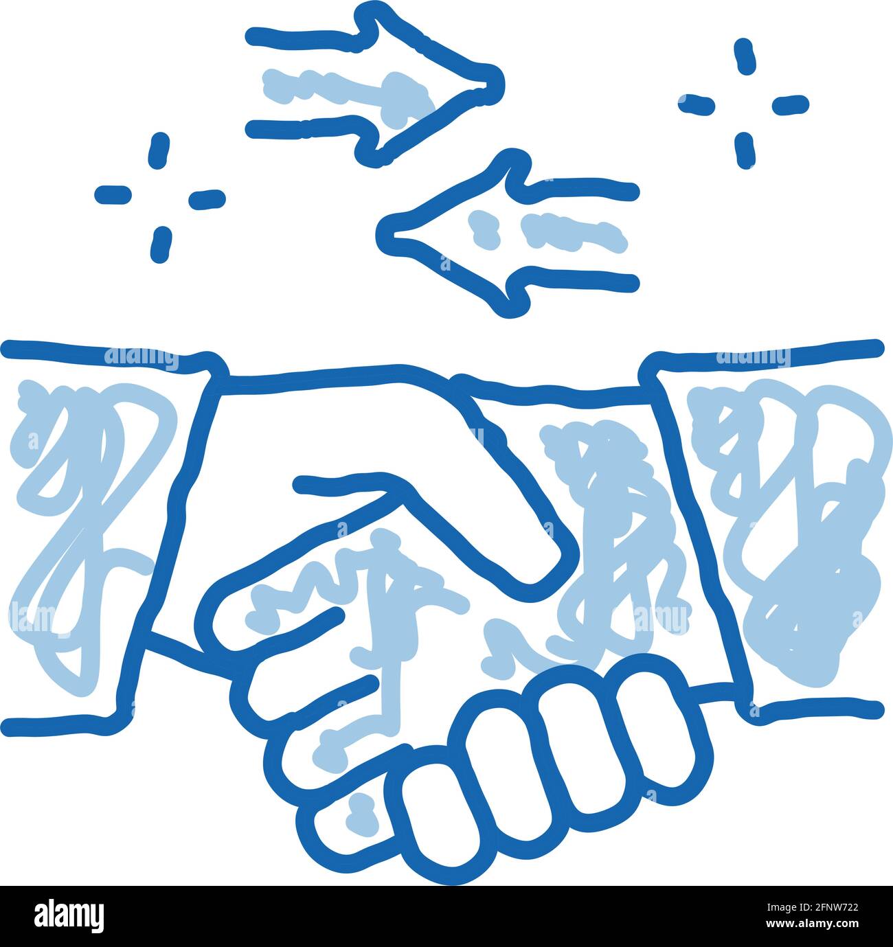 handshake exchange agreement doodle icon hand drawn illustration Stock ...