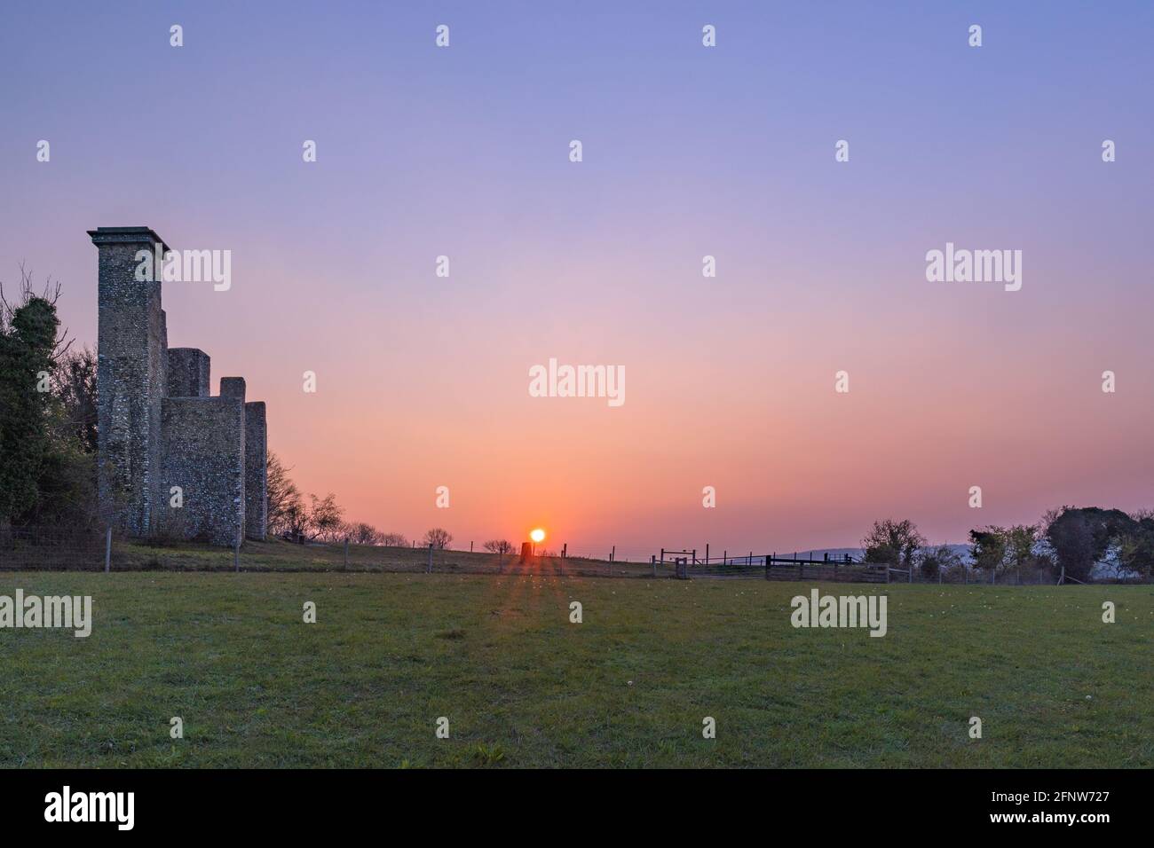 Sunrise next to Nore Hill Folly on the Slindon Estate and belonging to ...
