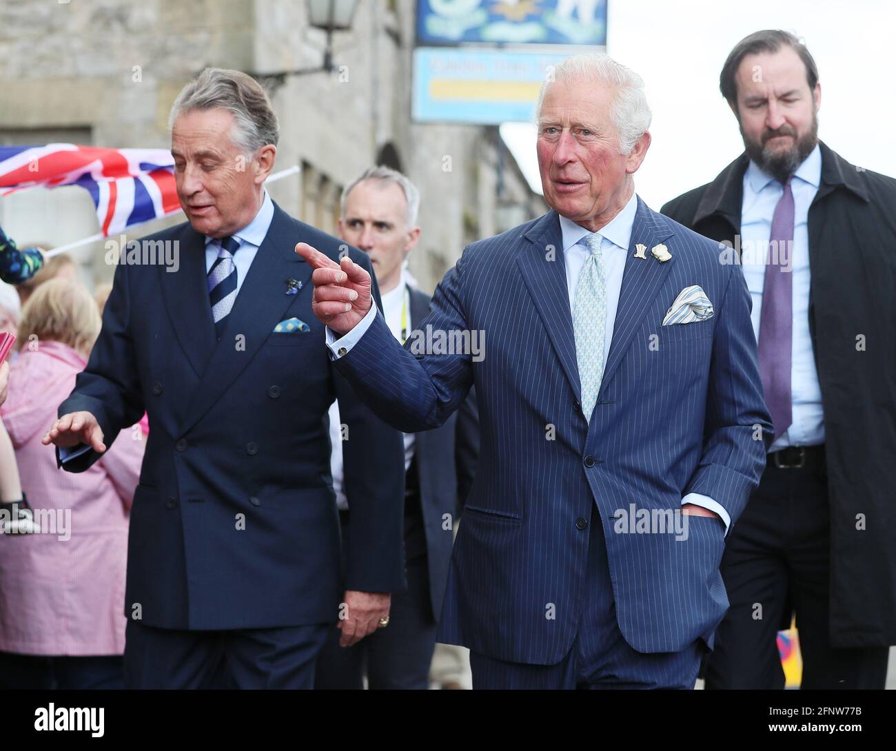The Prince of Wales with Lord Caledon (left) during his visit to ...