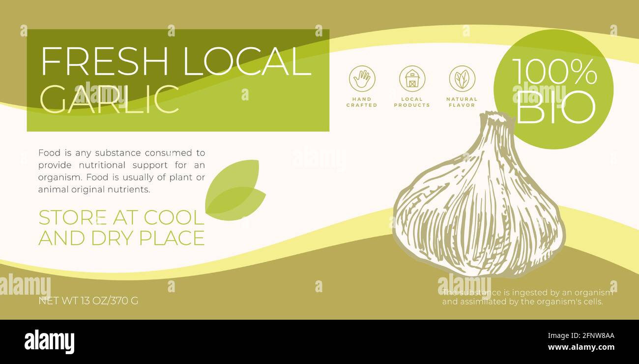 Fresh Local Vegetables Label Template. Abstract Vector Packaging ...