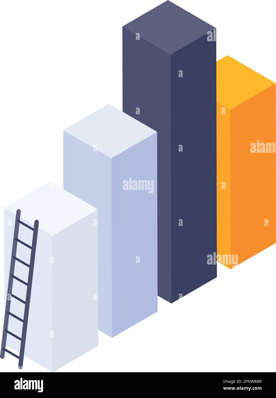 statistics bars with stairs isometric Stock Vector Image & Art - Alamy