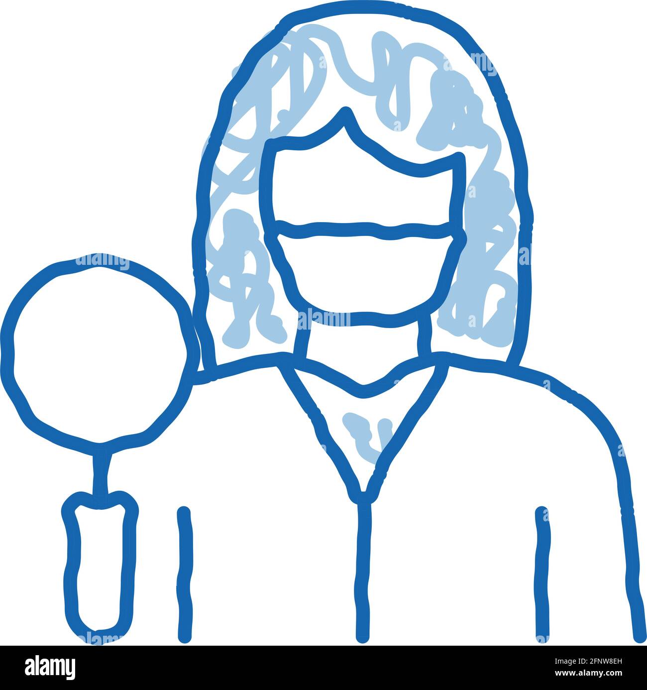 researcher dermatologist doctor doodle icon hand drawn illustration ...