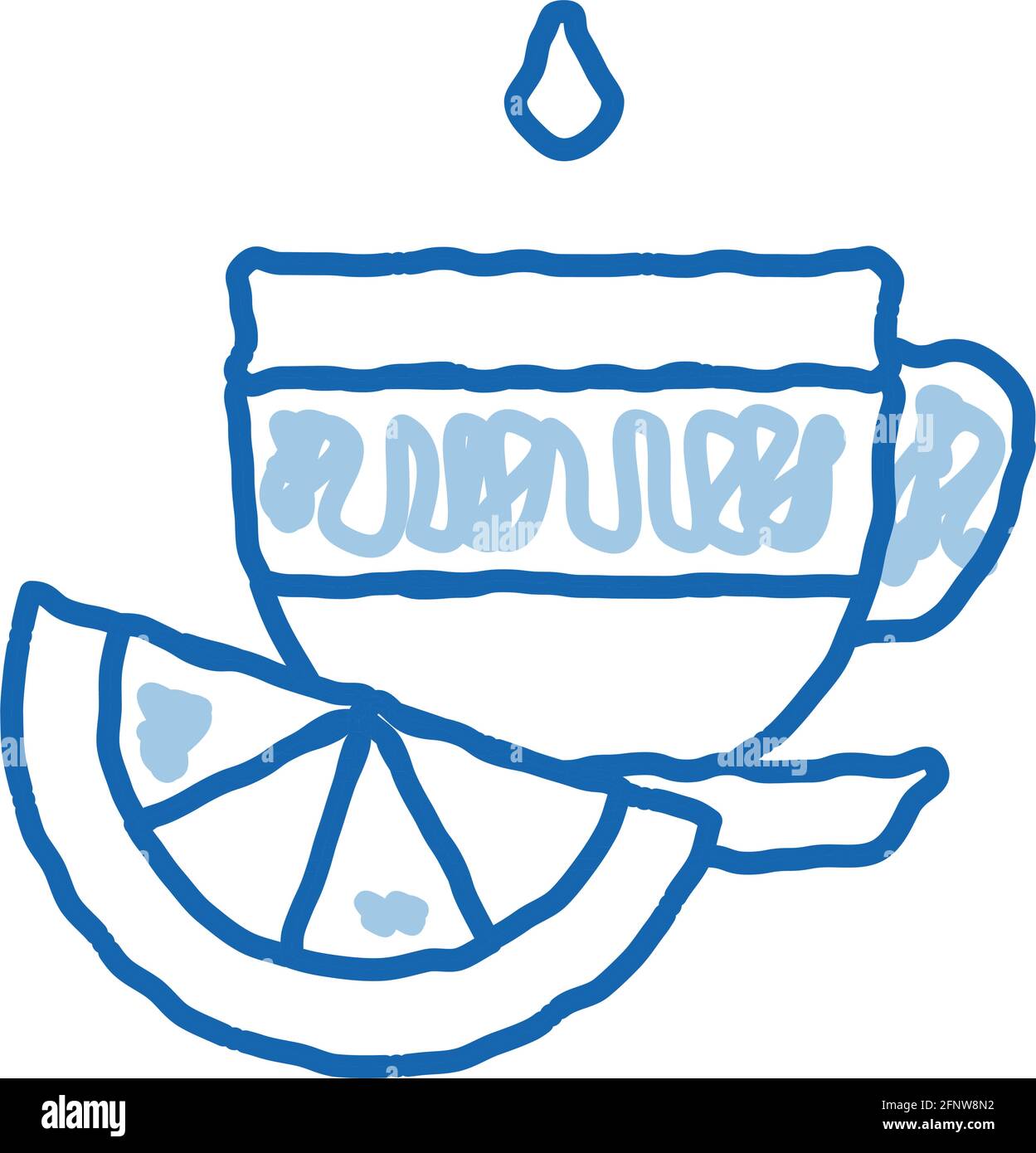 cup of tea with lemon slice doodle icon hand drawn illustration Stock ...