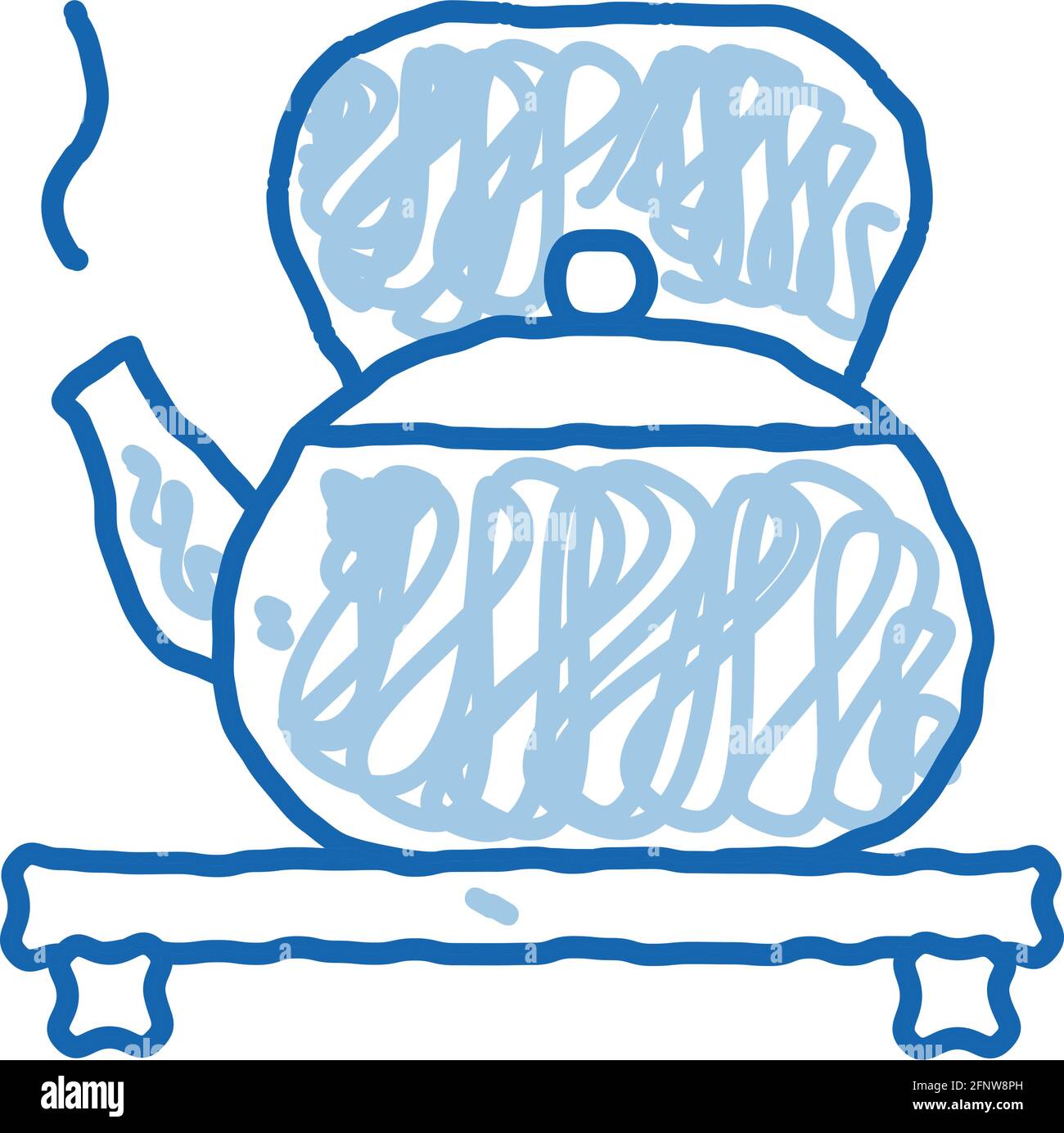 hot kettle on stand doodle icon hand drawn illustration Stock Vector ...