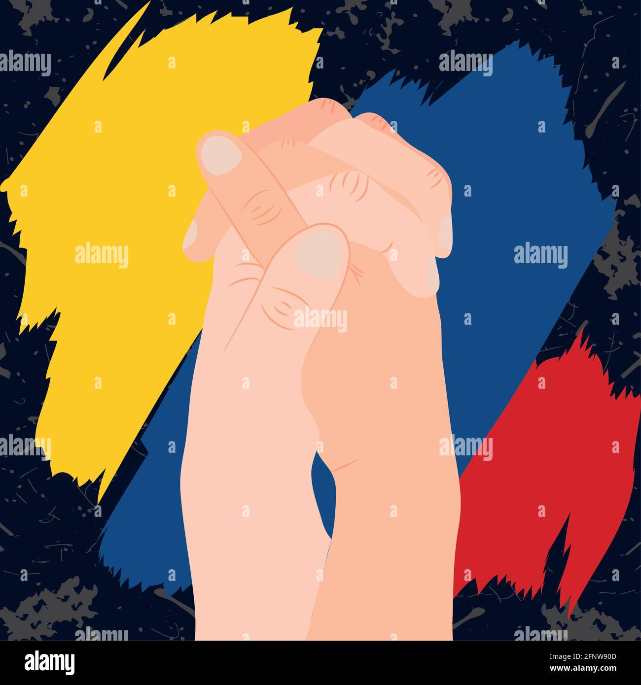 hands together over colombia flag Stock Vector Image & Art - Alamy