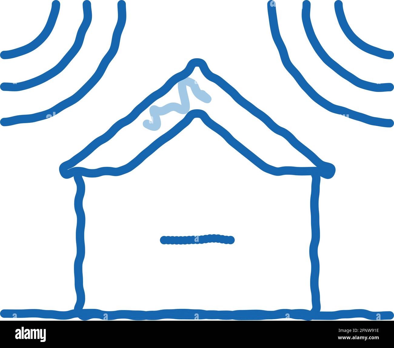 sound acting on residential building doodle icon hand drawn ...