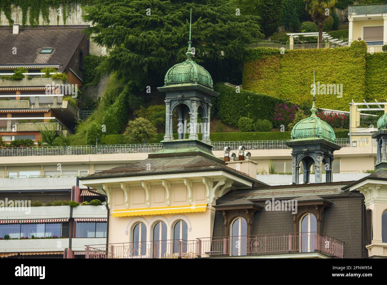 detail of a villa Belle epoque in Montreux, Switzerland Stock Photo - Alamy