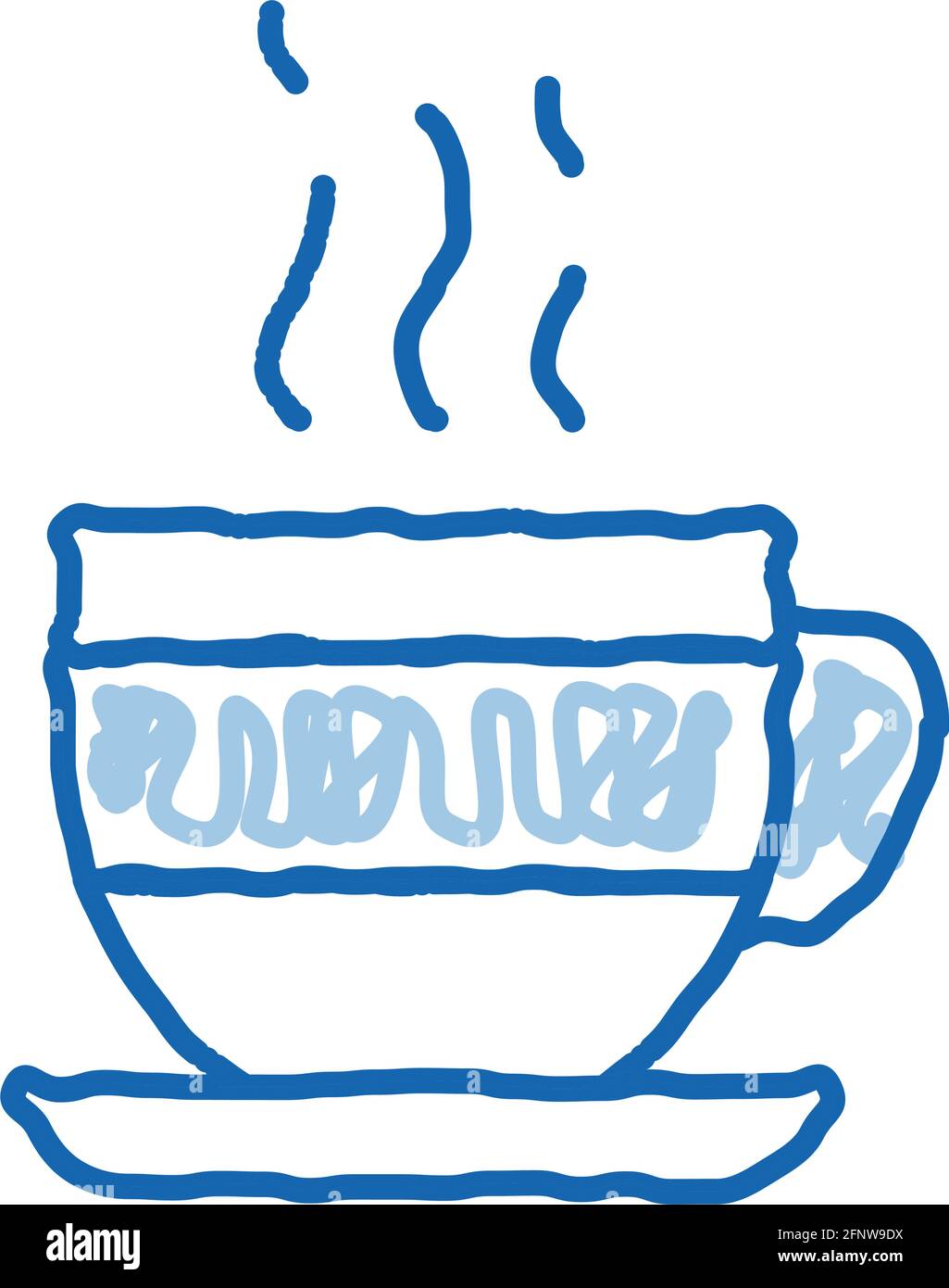 hot cup of tea doodle icon hand drawn illustration Stock Vector Image ...