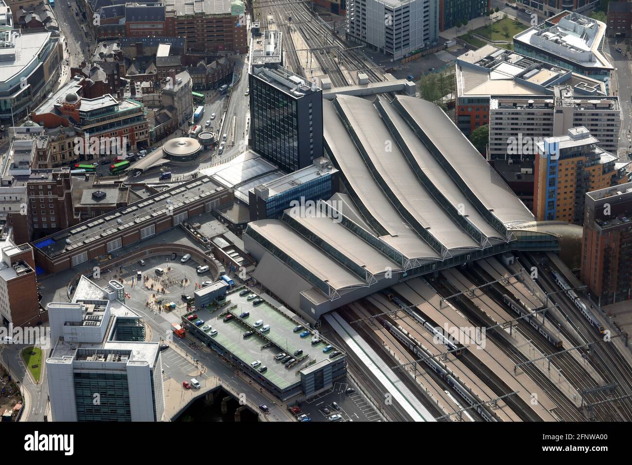 aerial view of Leeds City Station, West Yorkshire Stock Photo - Alamy