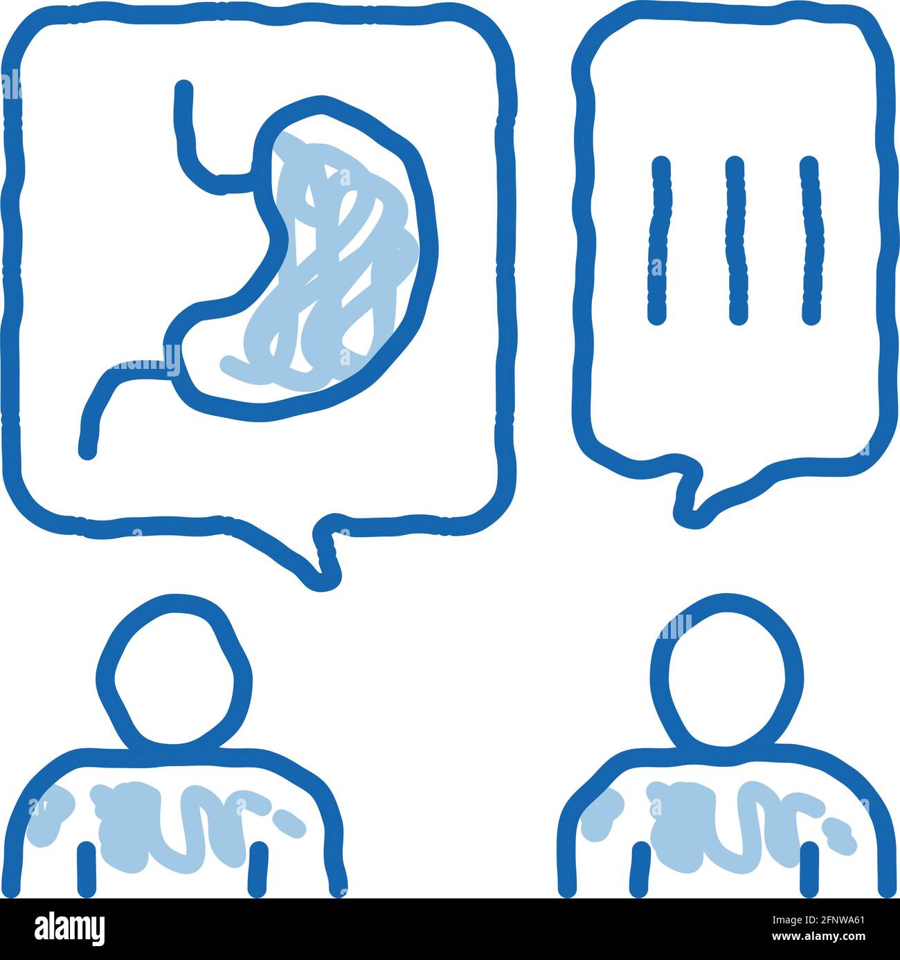 reception at gastroenterologist doctor consultation doodle icon hand ...