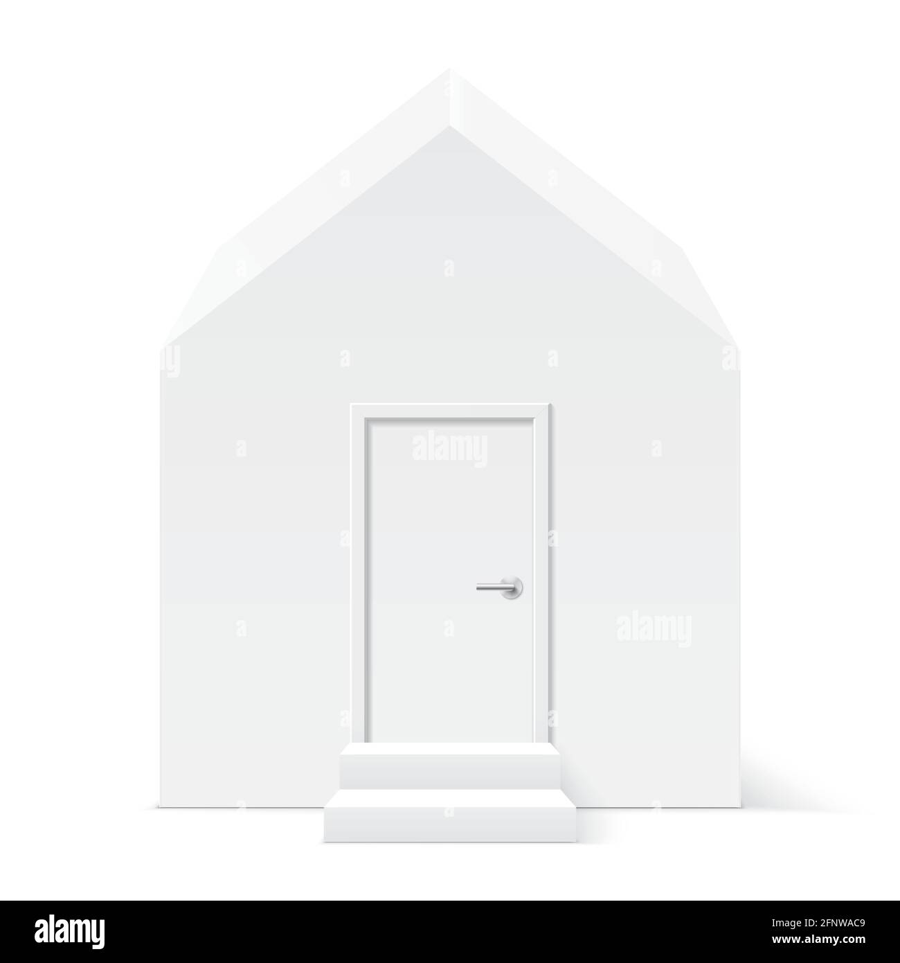White house vector 3D icon. Minimalist geometrical house isolated on ...