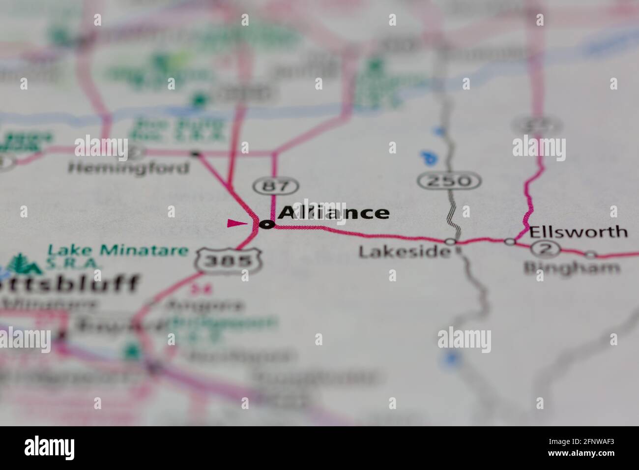 Alliance Nebraska USA Shown on a Geography map or Road map Stock Photo ...
