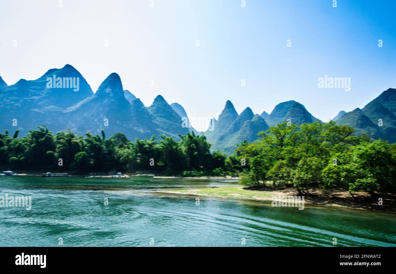 The Li river scenery in summer Stock Photo - Alamy